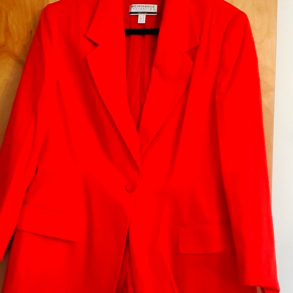 Saks Fifth Avenue | Jackets & Coats | Red Button Blazer Never Worn10 ...